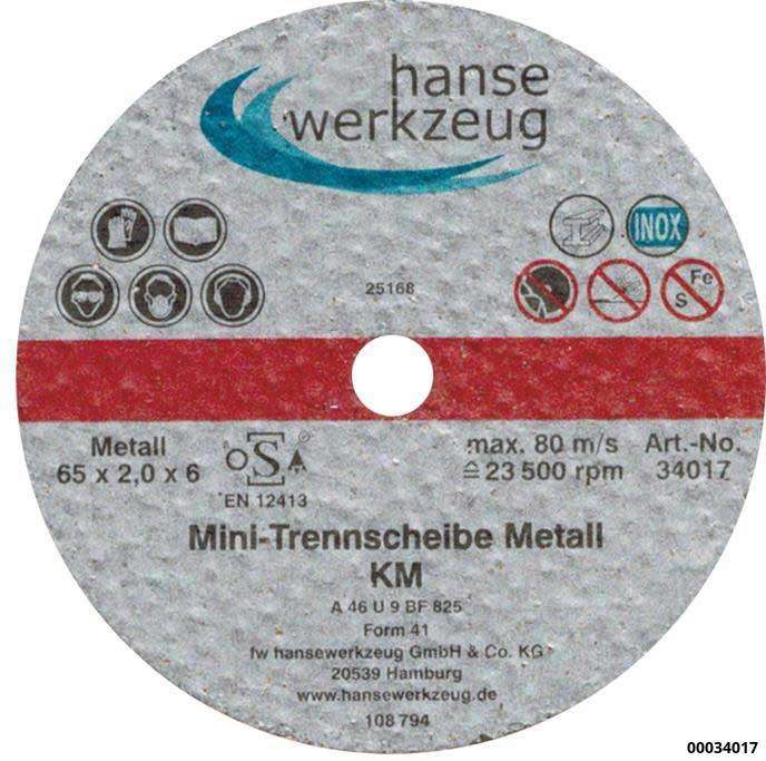 Mini-Trennscheiben f. Metall 65 x 2,0 x 6,0 mm (… | 00034017 | PICHLER Tools - Onlineshop