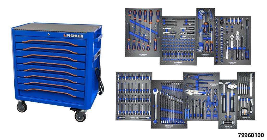 Tool Cabinet P36s, Color: BLUE, incl. tool assort… | 79960100 | PICHLER ...